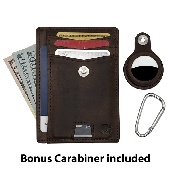 Slim Minimalist AirTag Wallet with Removable Airtag holder - Bryker Hyde